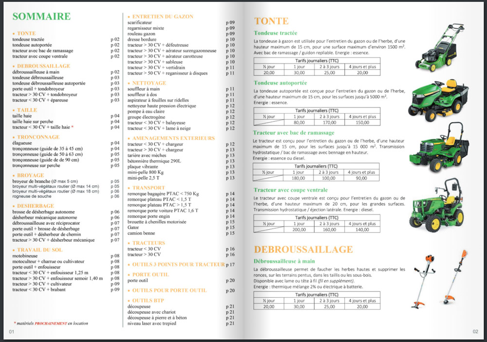 LOCATION DE MATERIEL